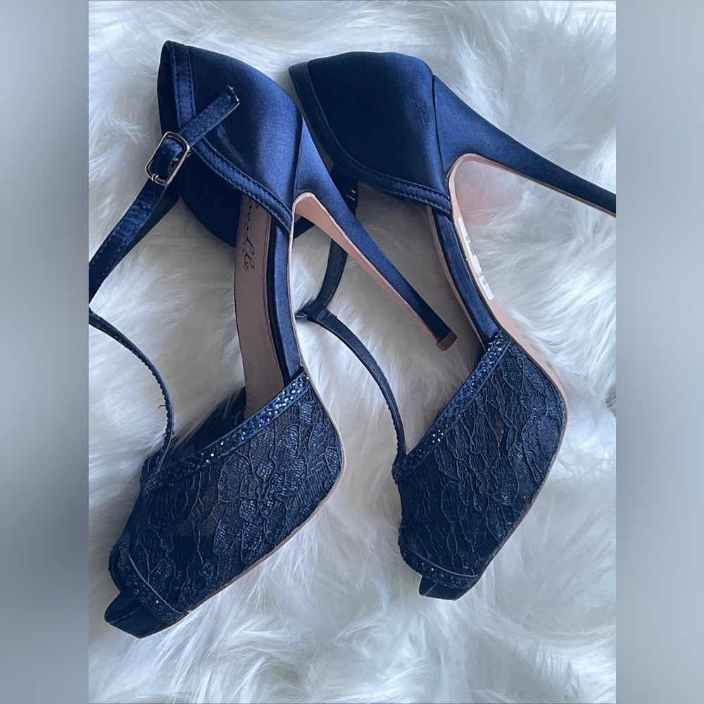 Camille Lavie Navy Dress Prom Wedding Shoes - Gem